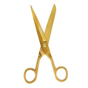 MultiBey Gold Scissors 7" Tailor Fabric Paper Cutting Tools Craft Scissors Shears Heavy Duty Copper Straight Recycled Home Office Scissors Cutter