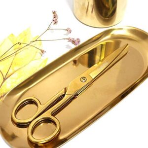 MultiBey Gold Scissors 7" Tailor Fabric Paper Cutting Tools Craft Scissors Shears Heavy Duty Copper Straight Recycled Home Office Scissors Cutter