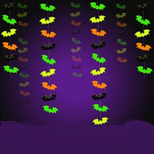 glittery neon glow bat garland banner halloween garland sign decoration for haunted halloween supplies mantle home decor