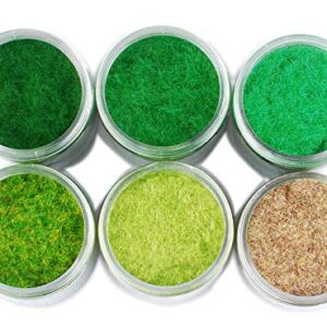 NWFashion 6 X 125ml Dress Tree Flower Static Grass Dressing Scatter Flock(6 Color Mix)