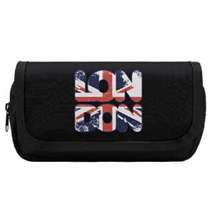 i love london uk flag pencil case with two large compartments pocket big capacity storage pouch pencil bag for school teen adult