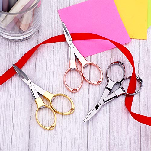 Stainless Steel Scissors Anti Rust Folding Scissors Glasses Shaped Mini Shear for Home and Travel Use (6)