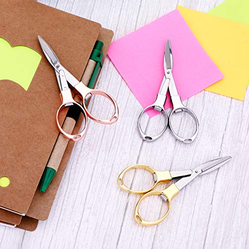 Stainless Steel Scissors Anti Rust Folding Scissors Glasses Shaped Mini Shear for Home and Travel Use (6)