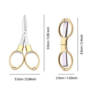 Stainless Steel Scissors Anti Rust Folding Scissors Glasses Shaped Mini Shear for Home and Travel Use (6)