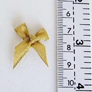 100 Assorted Smallest Gold & Silver Ribbon Bows Size 20 mm. Tiny Embellishment Craft Artificial Applique Wedding