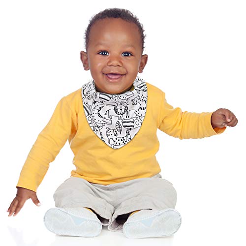 The Peanutshell Bandana Drool Bibs for Baby Boys or Girls - 8 Pack Set for Feeding, Teething, Drooling