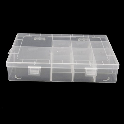 OULII 14-Grid Plastic Jewelry Box Organizer Storage Container Case with Removable Dividers (Transparent)