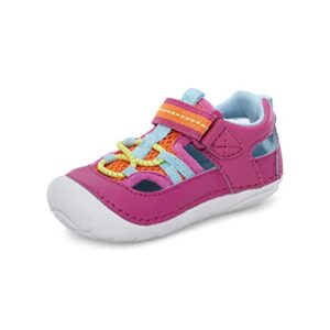 Stride Rite baby girls Soft Motion Tobias First Walker Shoe, Pink Multi, 5.5 Wide Toddler US