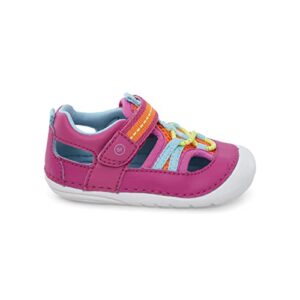 Stride Rite baby girls Soft Motion Tobias First Walker Shoe, Pink Multi, 5.5 Wide Toddler US