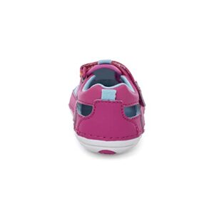 Stride Rite baby girls Soft Motion Tobias First Walker Shoe, Pink Multi, 5.5 Wide Toddler US