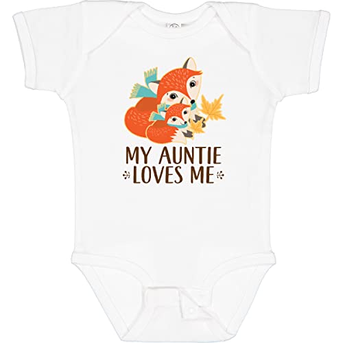 inktastic Auntie Loves Me Woodland Fox Baby Bodysuit 6 Months 0020 White 2db18