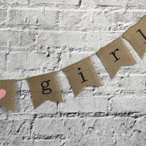 Gender Reveal Party - Baby Shower Decorations -"baby girl" Burlap Banner by Akak Store - Pregnancy Announcement