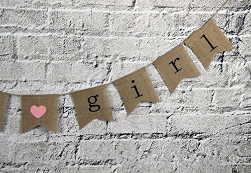 Gender Reveal Party - Baby Shower Decorations -"baby girl" Burlap Banner by Akak Store - Pregnancy Announcement