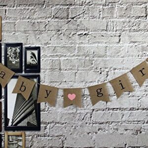 Gender Reveal Party - Baby Shower Decorations -"baby girl" Burlap Banner by Akak Store - Pregnancy Announcement