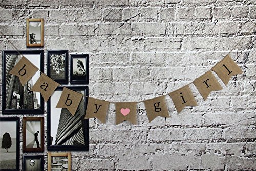 Gender Reveal Party - Baby Shower Decorations -"baby girl" Burlap Banner by Akak Store - Pregnancy Announcement