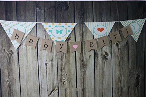 Gender Reveal Party - Baby Shower Decorations -"baby girl" Burlap Banner by Akak Store - Pregnancy Announcement