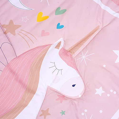 UOMNY Play Mat for Baby Toddler Crawling Mat Washable Playmat 33x42 inch Toddler Playpen Mat Baby Floor Mat for Kids Toddlers Pink Unicorn