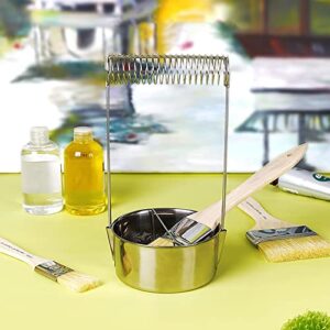 Paint Brush Holder, Stainless Steel Paint Brush Cleaner Detachable Brush Washer Portable Pen Case for Student Art School