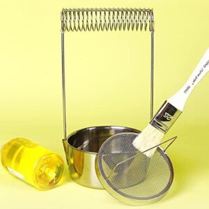 Paint Brush Holder, Stainless Steel Paint Brush Cleaner Detachable Brush Washer Portable Pen Case for Student Art School