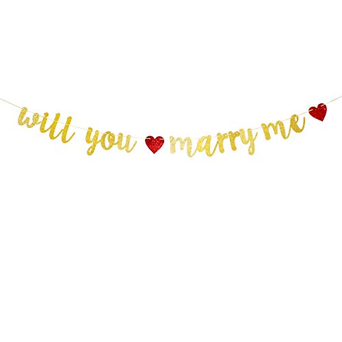 Will You Marry Me Banner,for Wedding Bridal Shower Marriage Engagement Party Supplies.