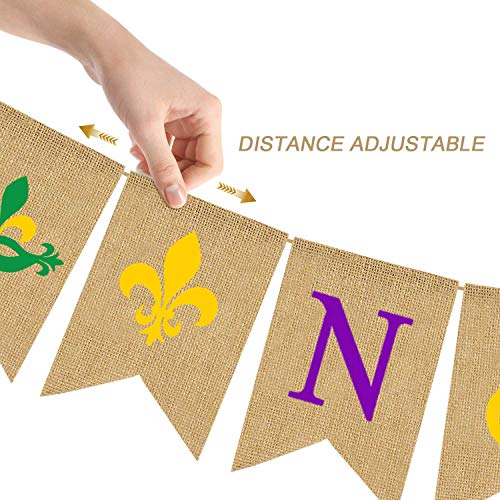 Rainlemon Jute Burlap Nola Banner Mardi Gras Bachelorette Party Hen Party Garland Decoration Supply