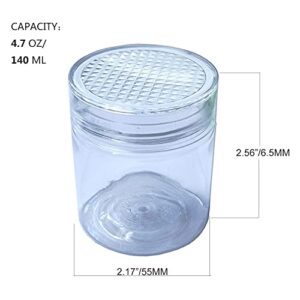 VeleGO 4.7oz (140 ml,15 Pack) Empty Clear Plastic Jars with Diamond Lids and Labels - Round Cosmetic PET Containers for Scrubs,Cream,Paint,Lotions, Butters and More