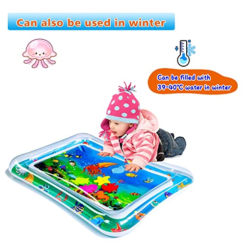 YULIN-MALL Tummy time Water Play mat Baby & Toddlers is The Perfect Fun time Play Inflatable Water mat,Activity Center Your Baby's Stimulation Growth, Blue