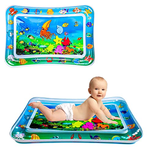 YULIN-MALL Tummy time Water Play mat Baby & Toddlers is The Perfect Fun time Play Inflatable Water mat,Activity Center Your Baby's Stimulation Growth, Blue