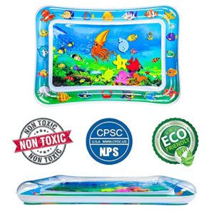 YULIN-MALL Tummy time Water Play mat Baby & Toddlers is The Perfect Fun time Play Inflatable Water mat,Activity Center Your Baby's Stimulation Growth, Blue