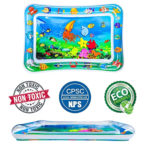 YULIN-MALL Tummy time Water Play mat Baby & Toddlers is The Perfect Fun time Play Inflatable Water mat,Activity Center Your Baby's Stimulation Growth, Blue