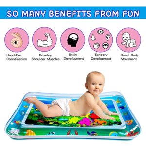 YULIN-MALL Tummy time Water Play mat Baby & Toddlers is The Perfect Fun time Play Inflatable Water mat,Activity Center Your Baby's Stimulation Growth, Blue