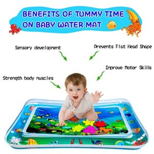 YULIN-MALL Tummy time Water Play mat Baby & Toddlers is The Perfect Fun time Play Inflatable Water mat,Activity Center Your Baby's Stimulation Growth, Blue