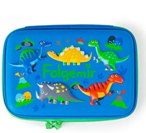 3d cartoon cute pencil case dinosaur pencil bag medium portable multifunctional pencil bag with compartment boys and girls children teens (blue dinosaur) (023)