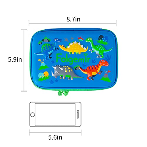 3D Cartoon Cute Pencil Case Dinosaur Pencil Bag Medium Portable Multifunctional Pencil Bag with Compartment boys and girls Children Teens (Blue Dinosaur) (023)