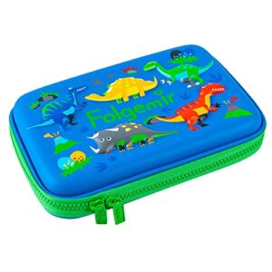 3D Cartoon Cute Pencil Case Dinosaur Pencil Bag Medium Portable Multifunctional Pencil Bag with Compartment boys and girls Children Teens (Blue Dinosaur) (023)