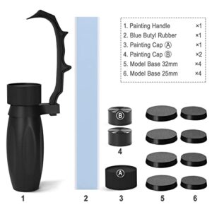 WH01 Painting Handle for Wargame Miniautres with Model Bases (Black)