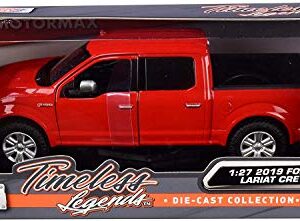 2019 Ford F-150 Lariat Crew Cab Pickup Truck Red 1/24-1/27 Diecast Model Car by Motormax 79363