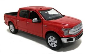 2019 ford f-150 lariat crew cab pickup truck red 1/24-1/27 diecast model car by motormax 79363