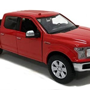 2019 Ford F-150 Lariat Crew Cab Pickup Truck Red 1/24-1/27 Diecast Model Car by Motormax 79363