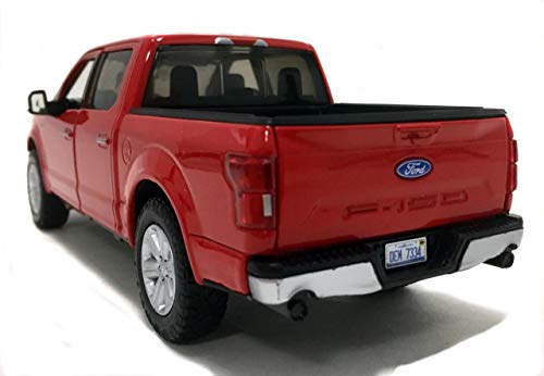 2019 Ford F-150 Lariat Crew Cab Pickup Truck Red 1/24-1/27 Diecast Model Car by Motormax 79363