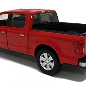 2019 Ford F-150 Lariat Crew Cab Pickup Truck Red 1/24-1/27 Diecast Model Car by Motormax 79363