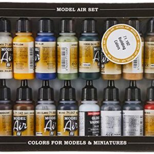 Vallejo Building Set Model Air Paint, 17ml (Pack of 16)