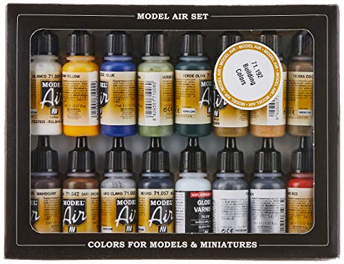 Vallejo Building Set Model Air Paint, 17ml (Pack of 16)