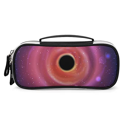 Black Hole Universe Pencil Pen Case Portable Pen Bag with Zip Travel Makeup Bag Stationery Organizers for Home Office