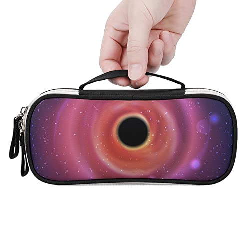 Black Hole Universe Pencil Pen Case Portable Pen Bag with Zip Travel Makeup Bag Stationery Organizers for Home Office