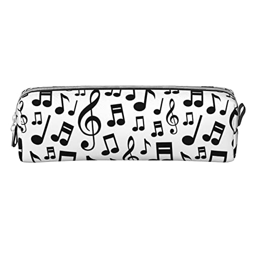 Music Notes Seamless Small Pencil Case Simple Pen Pouch Carrying Box for Adult With Smooth Zipper Durable Lightweight for Office Organizer Storage Bag