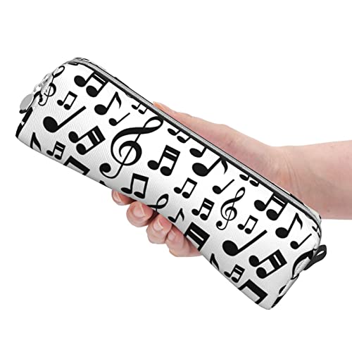 Music Notes Seamless Small Pencil Case Simple Pen Pouch Carrying Box for Adult With Smooth Zipper Durable Lightweight for Office Organizer Storage Bag