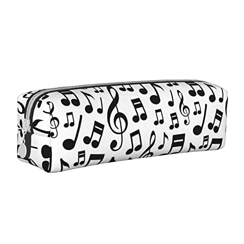 Music Notes Seamless Small Pencil Case Simple Pen Pouch Carrying Box for Adult With Smooth Zipper Durable Lightweight for Office Organizer Storage Bag