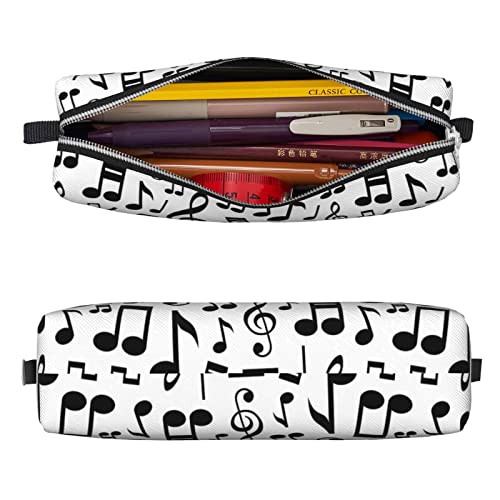 Music Notes Seamless Small Pencil Case Simple Pen Pouch Carrying Box for Adult With Smooth Zipper Durable Lightweight for Office Organizer Storage Bag