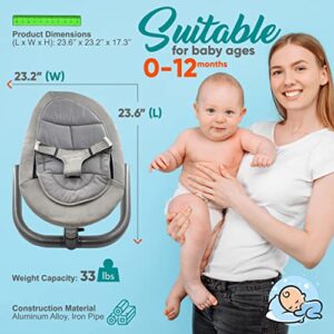 SereneLife Baby Bouncer for Infant, Portable and Light, Easy to Move, Infant to Toddler Rocker, Infant Seat w/ Soft Toys